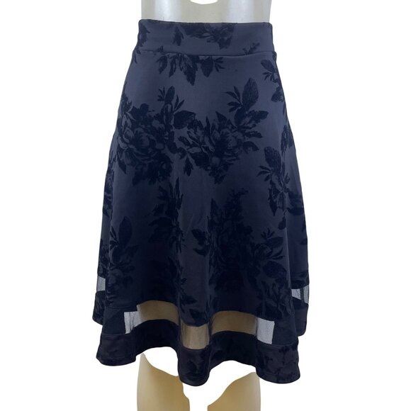 Faith and Joy | Skirts | Faith And Joy Womens Black Floral Aline Skirt ...